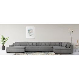 Home Affaire Wohnlandschaft &raquo;Skara U-Form&laquo; Lounge-Sofa mit Federkernpolsterung, in vielen Bezugsvarianten grau 100% Polyester B/H/T: 390cm x 86cm x 