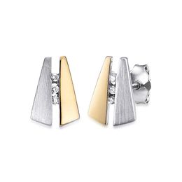 Bruno Banani Damen Paar Ohrstecker &raquo;Schmuck Geschenk Silber 925 Ohrschmuck Ohrringe Stein&laquo; mit Zirkonia (synth.) gold Silber 925 (Sterlingsilber)