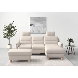Sit & More sit&more Ecksofa &raquo;Far&ouml; L-Form&laquo; inklusive Federkern, wahlweise mit Schlaffunktion und Bettkasten grau B/H/T: 234cm x 90cm x 168cm, Luxus-Microfaser 