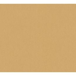 ARCHITECTS PAPER Vliestapete &raquo;Floral Impression&laquo; einfarbig uni unifarben glatt Uni Tapete einfarbig Tapeten Wohnzimmer Schlafzimmer K&uuml;che Flur Design gelb Vlies B/L: 