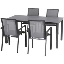 siena GARDEN Garten-Essgruppe &raquo;Velia&laquo; 5 Stk. tlg. grau Einheitsgr&ouml;&szlig;e