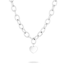 Liebeskind Berlin Damen Kette mit Anh&auml;nger &raquo;Schmuck Edelstahl My Heart Herz&laquo; silber Edelstahl, L: 45 B: 10mm