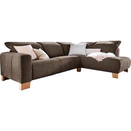 Home Affaire Ecksofa &raquo;H&ouml;rnum bequemes Wohlf&uuml;hlsofa, Federkern, Breite 281cm, L-Form&laquo; wahlweise mit motorischer Relaxfunktion, mit verstellbarer 