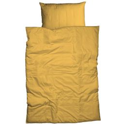 CASATEX Bettw&auml;sche &raquo;Uni&laquo; 3 Stk. Uni Design, Rei&szlig;verschluss, tolle Farben gelb Satin, Obermaterial: 100% Baumwolle B/L: 240cm x 220cm, 1 Stk., 2 Stk., 