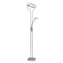 Brilliant Deckenfluter &raquo;Demian&laquo; LED-Modul 1 Stk. Warmwei&szlig; LED Stehlampe Lesearm eisen/chrom grau 1, H: 191cm, 1 Stk.