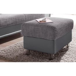 Trendmanufaktur Hocker wahlweise mit komfortablem Federkern, frei im Raum stellbar grau 100% Polyester B/H/T: 67cm x 46cm x 53cm, Kunstleder SOFTLUX 