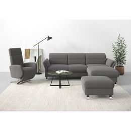 Sit & More sit&more Ecksofa &raquo;Grenoble L-Form mit Federkern&laquo; wahlweise mit Schlaffunktion, Bettkasten, Arm- und Kopfteilverstellung grau B/H/T: 251cm x 85cm x 