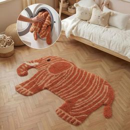 Hanse Home Kinderteppich &raquo;Elodie&laquo; Motivform 10 mm H&ouml;he Waschbar, Handgemacht, Baumwolle, Rutschfest Spielteppich Kinderzimmer orange Baumwolle B : 