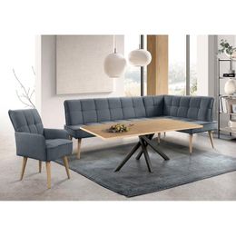 exxpo - sofa fashion Eckbank &raquo;Latte&laquo; moderne Sitz- und R&uuml;ckensteppung, bequem und elegant, hoher Holzfu&szlig; 94% PES, 6% NY B/H/T: 234cm x 95cm x 156cm, 