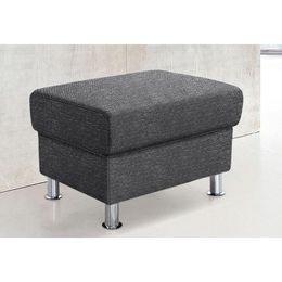 Trendmanufaktur Hocker &raquo;Rondo, Polsterhocker zur Serie, Breite 67 cm, F&uuml;&szlig;e chromfarben&laquo; Fu&szlig;hocker wahlweise mit Federkern, in verschiedenen Bez&uuml;gen 