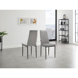 OTTO home Esszimmerstuhl &raquo;Remus&laquo; (Set) 1 Stk.im 1er,2er und 4er Set erh&auml;ltlich, unterschiedliche Bezugsqualit&auml;ten grau Kunstleder;Samtvelours (100% 