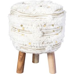Kayoom Sitzhocker &raquo;Hocker Bohist 425, charaktergebende Strukturen mit Fransen und Quasten&laquo; 1 Stk. tlg. handgefertigtes Unikat, Boho-Style, gut kombinierbar 