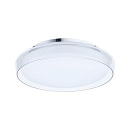 Paulmann LED Deckenleuchte &raquo;Selection Bathroom Luena IP44, 3000K Chrom 230V Glas/Metall&laquo; Warmwei&szlig; silber 1, &Oslash; 35cm H: 11cm