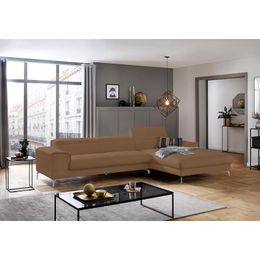 W.Schillig Ecksofa &raquo;piedroo, Designsofa mit tollem Sitzkomfort, bequem und elegant, L-Form&laquo; Kopfteilverstellung, wahlweise mit Sitztiefenverstellung, 