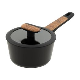 RESTO Kitchenware Kasserolle &raquo;Mon, Topf 1,4 l, antihaftbeschichtet und sp&uuml;lmaschinenfest&laquo; 2 Stk. tlg. Aluminium schwarz 1,4 l + &Oslash; 16cm + H&ouml;he 8,5cm