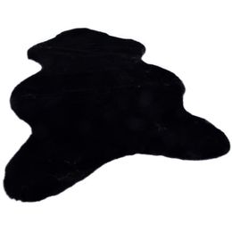 Gino Falcone Fellteppich &raquo;Giorgia&laquo; fellf&ouml;rmig 20 mm H&ouml;he Kunstfell, superweich - ein echter Kuschelteppich schwarz Polyester B : 60cm 1 Stk., 20mm, L: 80cm