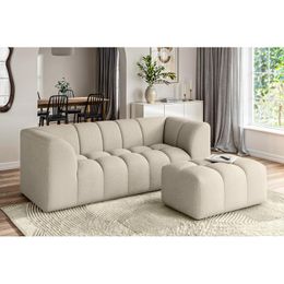 OTTO home 3-Sitzer &raquo;TUURE Verl&auml;ssliche Qualit&auml;t, moderne Steppung, Breite 227cm&laquo; Bubble Optik, hoher Sitzkomfort, Wellenunterfederung beige 100% 