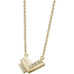 Firetti Damen Kette mit Anh&auml;nger &raquo;Schmuck Geschenk Silber 925 Halsschmuck Halskette Spitze&laquo; mit Zirkonia (synth.) gold Silber 925 (Sterlingsilber), L: