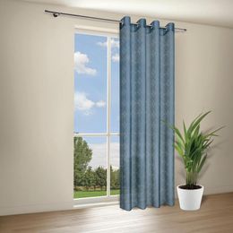 GERSTER Gardine &raquo;Debby&laquo; &Ouml;sen 1 Stk. tlg. Ausbrenner &Ouml;senschal "Debby" mit Ornamenten blau Wirkware, Polyester 245cm, &Ouml;sen, 140cm
