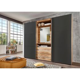 wimex Schwebet&uuml;renschrank &raquo;Magic by fresh to go&laquo; mit drehbarer Spiegelt&uuml;r grau B/H/T: 300cm x 236cm x 65cm, T&uuml;ren: 2 Stk. Griffemetallfarben