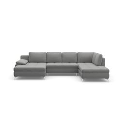 Sit & More sit&more Wohnlandschaft &raquo;Latigo U-Form&laquo; mit Recamiere, wahlweise mit Schlaffunktion und Bettkasten grau B/H/T: 326cm x 201cm, Luxus-Microfaser, 