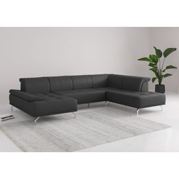 OTTO home Wohnlandschaft &raquo;Caluna&laquo; Inkl.Sitztiefenverstellung, wahlweise mit Kopf- und Armteilverstellung schwarz B/H/T: 334cm x 81cm x 235cm, 