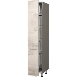 KOCHSTATION Apothekerschrank &raquo;KS-Trea SVAV30-195&laquo; inklusive 5 verstellbarer Drahtk&ouml;rbe, H&ouml;he 195 cm, Breite 30 cm grau anthrazit, B/H/T: 30cm x 195cm 