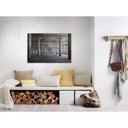 A.S. Cr&eacute;ation Leinwandbild &raquo;Concrete Posts&laquo; Gem&auml;lde Kunst 1 Stk. tlg. Geb&auml;ude Industrial Used Look Keilrahmen Leinwand-Bild Wohnzimmer Wand grau Holz, Stahl B/H/T: 