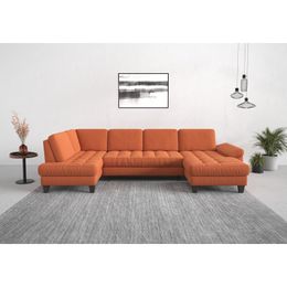 Sit & More sit&more Wohnlandschaft &raquo;Westham U-Form&laquo; wahlweise mit Schlaffunktion, Bettkasten, Sitztiefenverstellung orange 90% Polyester 10%Polyamid B/H/T: 338cm