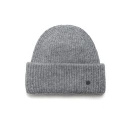Pearlwood Damen Pearlwood Strickm&uuml;tze &raquo;ZOE&laquo; Feinripp, w&auml;rmend, breiter Umschlag grau Einheitsgr&ouml;&szlig;e