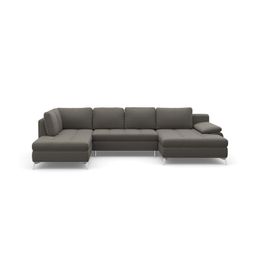 Sit & More sit&more Wohnlandschaft &raquo;Latigo U-Form&laquo; mit Recamiere, wahlweise mit Schlaffunktion und Bettkasten braun B/H/T: 326cm x 201cm, Luxus-Microfaser, 