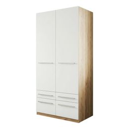 Priess Kleiderschrank &raquo;Schrank Garderobe W&auml;scheschrank Barcelona in 5 Breiten&laquo; viel Stauraum, ger&auml;umige Schubk&auml;sten, mit Spiegel, MADE IN GERMANY wei&szlig;