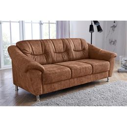 Sit & More sit&more 3-Sitzer &raquo;Salsa, B: 202 cm, Federkern-Polsterung, komfortable Sitzh&ouml;he 45 cm&laquo; Frei im Raum stellbar, 110 kg je Sitzplatz, zeitloses Design 