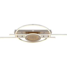Globo LIGHTING Deckenleuchte &raquo;DONTE&laquo; LED-Modul 1 Stk. Warmwei&szlig; Gro&szlig;e LED-Deckenleuchte mit 3D-Effekt, stark & dekorativ silber 1, &Oslash; 50cm H: 10cm, 1 