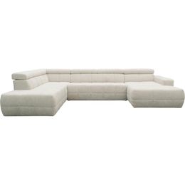 OTTO home Wohnlandschaft &raquo;Ballerup 359 x 228 cm, auch mit verstellbarer Sitztiefe&laquo; Kopfteile & Sitztiefe verstellbar, Pet Friendly Bezug, U-Form beige