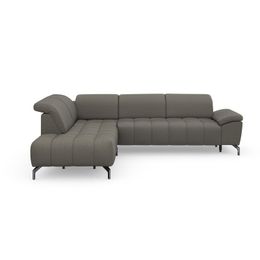 Sit & More sit&more Ecksofa &raquo;Cool L-Form&laquo; wahlweise mit Kopfteilverstellung und Vorziehsitz motorisch braun B/H/T: 272cm x 79cm x 220cm, Luxus-Microfaser 