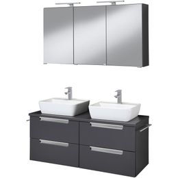 Welltime Badm&ouml;bel-Set &raquo;Malibu&laquo; Set, 2 Stk. tlg. grau MDF B/H/T: 120cmcm