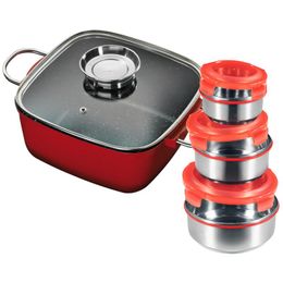 King Br&auml;ter Set, 8 Stk. tlg. Aluminiumguss silber &Oslash; 24cm + H&ouml;he 16cm