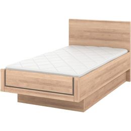 Musterring Holzbett &raquo;Sorrent, Bettgestell, Bettrahmen, teilmassiv Eiche&laquo; Eiche teilmassiv, Liegeh&ouml;henverstellung, in schwebender Optik braun L&auml;nge B: 190cm x 
