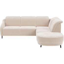 Sit & More sit&more Ecksofa &raquo;Blues L-Form&laquo; wahlweise mit Klapptisch und USB beige 95% Polyester 5% Polyamid B/H/T: 258cm x 93cm x 249cm, Struktur weich, Ottomane