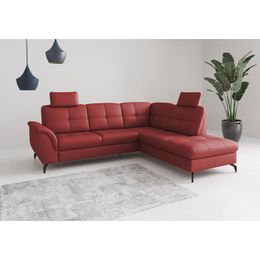 Sit & More sit&more Ecksofa &raquo;Zora&laquo; B/H/T: 212cm, NaturLEDER Stoff, Ottomane rechts, ohne Bett,ohne Bettkasten