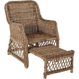 Home Affaire Rattanstuhl () Handarbeit, Ma&szlig;e (B/T/H): (67/75/91) grau B/H/T: 67cm x 91cm x 75cm