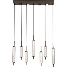 Searchlight LED Pendelleuchte &raquo;Cattail 7Lt LED-Pendelleuchte aus Latte-Metall mit klarem Glas&laquo; LED-Modul 1 Stk. H: 35cm, 1 Stk.
