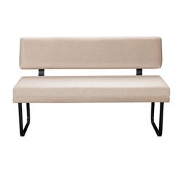OTTO home Sitzbank &raquo;Gabi Esszimmerbank, Bank, K&uuml;chenbank, Polsterbank&laquo; Gestell aus matt-schwarzem Flachmetall, stabil, 2-Stoff-Design beige 