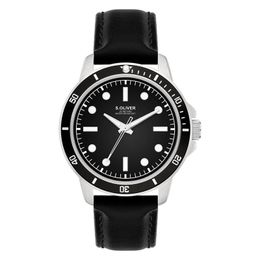 s.Oliver Herren s.Oliver Quarzuhr &raquo;Elegant Silicone&laquo; Armbanduhr, Herrenuhr, analog schwarz Einheitsgr&ouml;&szlig;e