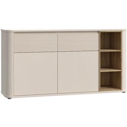 FORTE Sideboard B/H/T 160/83,1/41,3 cm, Stauraum, MDF Front beige Holzwerkstoff B/H/T: 160cm x 83,1cm x 41,3cm, 2 Stk., 2 Stk.