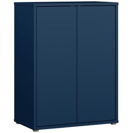 FORTE Kommode &raquo;Alice Springs. Kommode, 2 T&uuml;ren, B/H/T 74,5/99,1/41,5 cm&laquo; T&uuml;ren grifflos, Push to open blau Holzwerkstoff B/H/T: 74,5cm x 99,1cm x 