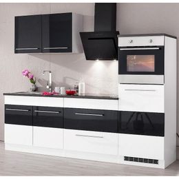 KOCHSTATION K&uuml;chenzeile &raquo;KS-Trient&laquo; Breite 240 cm, mit E-Ger&auml;ten, mit Arbeitsplatte wei&szlig; B/H/T: 240cm x 60cm,mit E-Ger&auml;ten