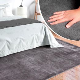 MERINOS Teppich &raquo;Loft 37, Kunstfellteppich&laquo; rechteckig 16 mm H&ouml;he weich und kuschelig, Fell Haptik, Anti-Rutsch-Unterseite grau Polyester B : 240cm 1 