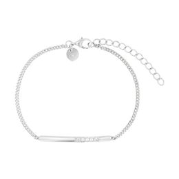 Tom Tailor Damen Tom Tailor Silberarmband mit Zirkonia (synth.) 20cm, Silber 925 (Sterlingsilber)